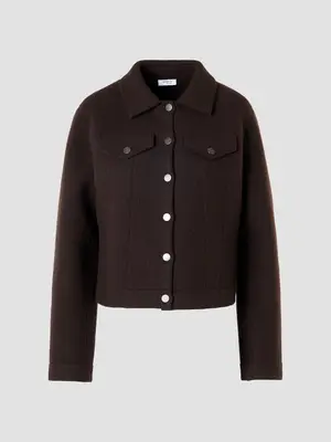 Akris Boiled Wool Jacket - Espresso