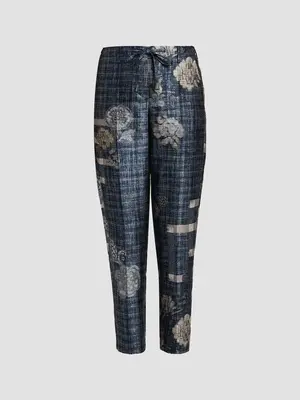 Giorgio Armani Plaid Floral Tapered Trousers