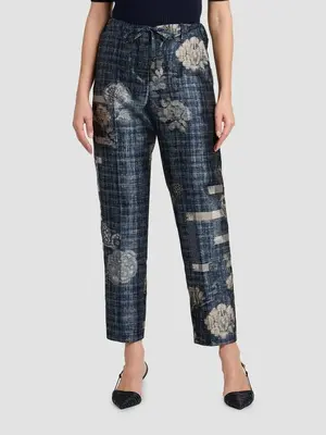 Giorgio Armani Plaid Floral Tapered Trousers