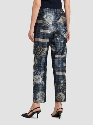 Giorgio Armani Plaid Floral Tapered Trousers