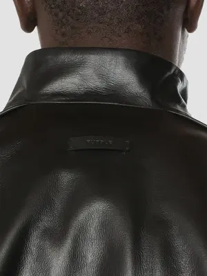 PURPLE BRAND Leather Track Jacket