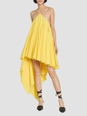 Jacquemus La Abiha Gathered Asymmetric Trapeze Minidress