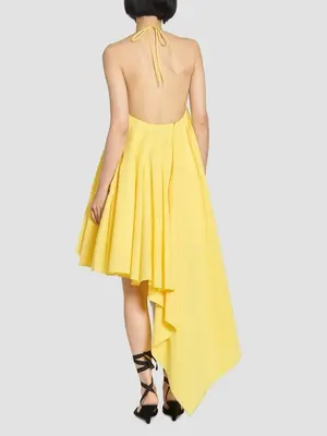 Jacquemus La Abiha Gathered Asymmetric Trapeze Minidress