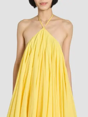 Jacquemus La Abiha Gathered Asymmetric Trapeze Minidress