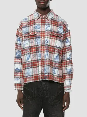 PURPLE BRAND Plaid Embellished Cotton Shirt - Multi