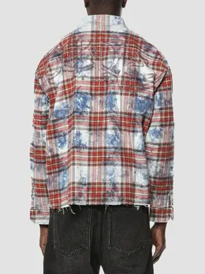 PURPLE BRAND Plaid Embellished Cotton Shirt