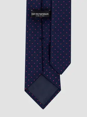 Emporio Armani Micro-diamond Grid Silk Tie - Fancy Blue