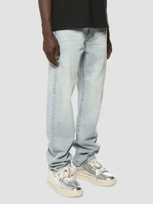 PURPLE BRAND Mechanic Dirty Cotton Straight-leg Jeans