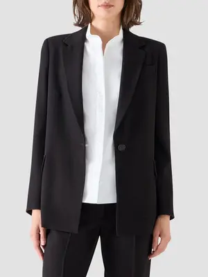 Akris Wool Tricotine Boyfriend Blazer