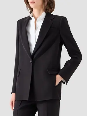 Akris Wool Tricotine Boyfriend Blazer