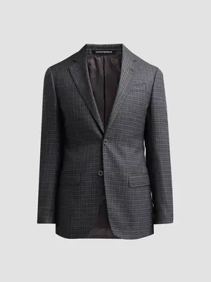 Emporio Armani Blur Box Checked Wool Sport Coat