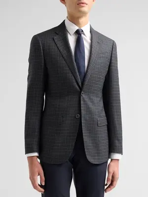 Emporio Armani Blur Box Checked Wool Sport Coat