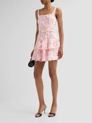 Generation Love Lisette 3d Guipure Lace Minidress - Ballet Slipper