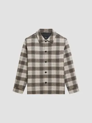 Theory Check Double-face Wool-cashmere Overshirt
