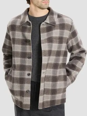 Theory Check Double-face Wool-cashmere Overshirt