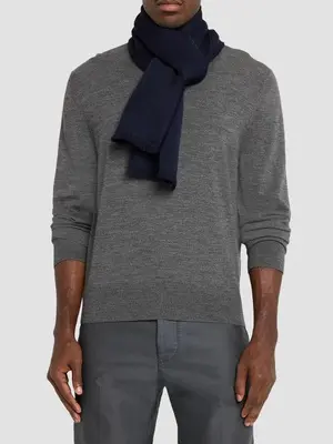 Emporio Armani Eyelash-fringe Wool Scarf