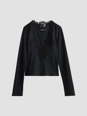Generation Love Lady Lace Ribbed Top