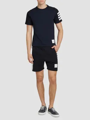 Thom Browne Cotton 4-bar Stripe T-shirt - Navy