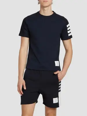 Thom Browne Cotton 4-bar Stripe T-shirt - Navy