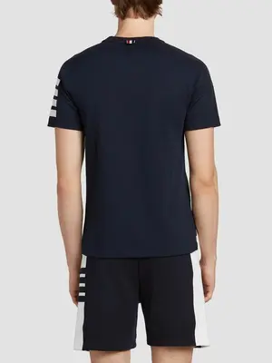 Thom Browne Cotton 4-bar Stripe T-shirt - Navy