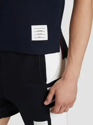 Thom Browne Cotton 4-bar Stripe T-shirt - Navy