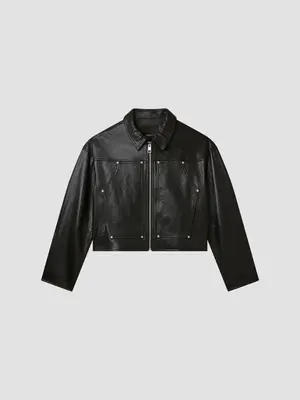 PURPLE BRAND Leather Carpenter Jacket