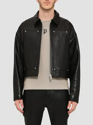 PURPLE BRAND Leather Carpenter Jacket