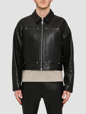 PURPLE BRAND Leather Carpenter Jacket