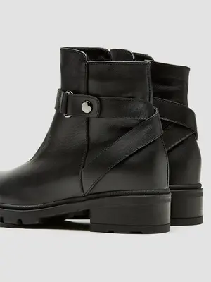 La Canadienne Steven 40mm Leather Waterproof Booties - Black Leather