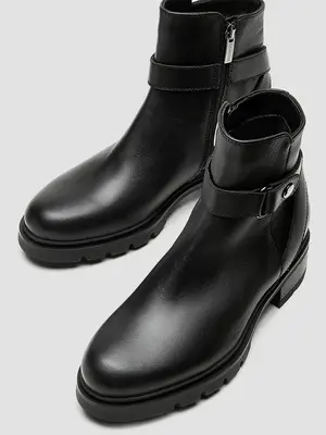 La Canadienne Steven 40mm Leather Waterproof Booties - Black Leather