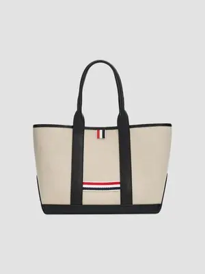 Thom Browne Small Tool Canvas & Leather Tote Bag