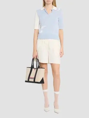 Thom Browne Small Tool Canvas & Leather Tote Bag