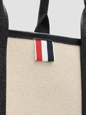 Thom Browne Small Tool Canvas & Leather Tote Bag