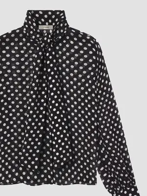 FRAME The Nouvelle Polka Dot Silk Blouse