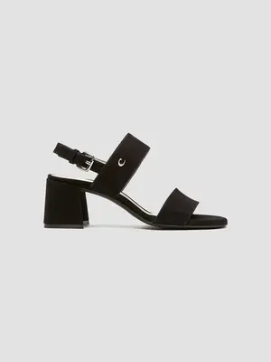 La Canadienne Flemming Suede Block-heel Sandals - Black