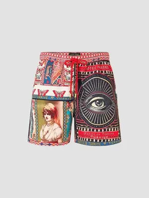 Camilla Graphic Mid-length Boardshorts - High Class Hookah