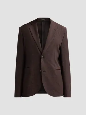 Emporio Armani Square Textured Wool-blend Soft Jacket - Multi