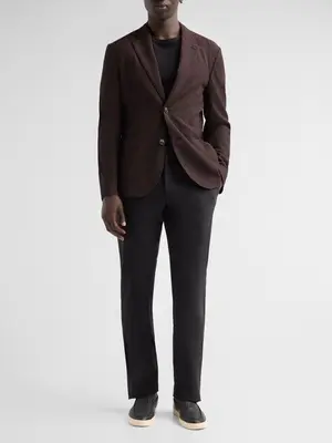 Emporio Armani Square Textured Wool-blend Soft Jacket