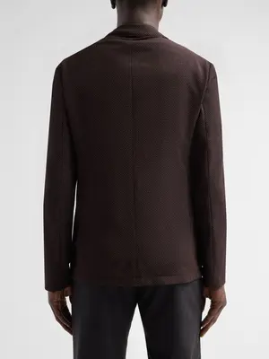 Emporio Armani Square Textured Wool-blend Soft Jacket
