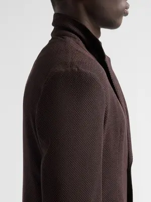 Emporio Armani Square Textured Wool-blend Soft Jacket