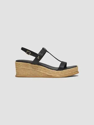 JIMMY CHOO Theia 60mm Espadrille Wedge Sandals - Black