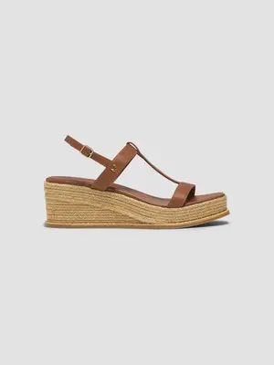 JIMMY CHOO Theia 60mm Espadrille Wedge Sandals - Tan