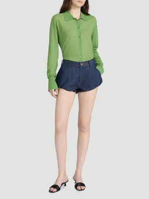 FRAME Shell Cotton Denim Shorts