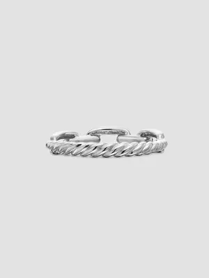 David Yurman Stax Chain Link Ring In 18k - Diamond