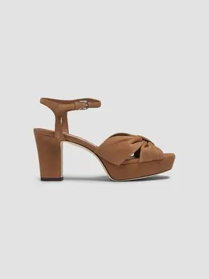 JIMMY CHOO Heloise 80mm Block-heel Platform Sandals - Toffee
