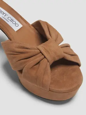 JIMMY CHOO Heloise 80mm Block-heel Platform Sandals - Toffee