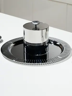 ANNA NEW YORK Striations Stainless Steel Ice Bucket & Tongs