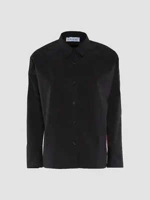 CALLAS MILANO Sirene Poplin Shirt With Silk Twill Milano Print Scarf Back - Black