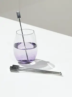 ANNA NEW YORK Striations Stainless Steel 4-piece Drink Stirrer Set