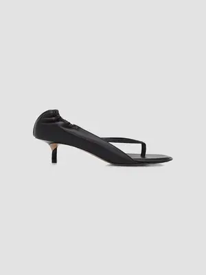 Jacquemus Les Sandales 45mm Leather Covered-heel Thong Sandals - Black